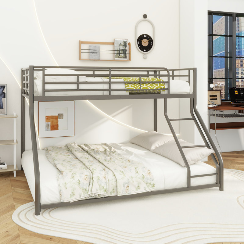 Isabelle & Max™ Metal Floor Bunk Bed, Twin XL Over Queen, Black | Wayfair